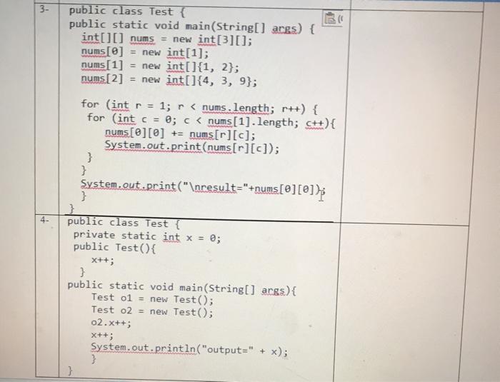 Solved نما public class Test { public static void | Chegg.com
