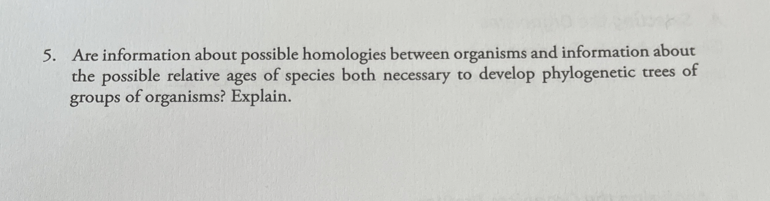 Solved Are information about possible homologies between | Chegg.com