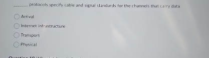 Solved protocols specify cable and signal standards for the | Chegg.com