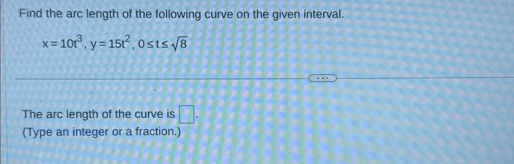 Solved Find the arc length of the following curve on the | Chegg.com