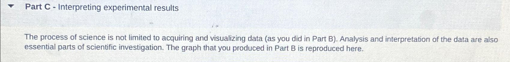 Solved Part C - ﻿Interpreting experimental resultsThe | Chegg.com