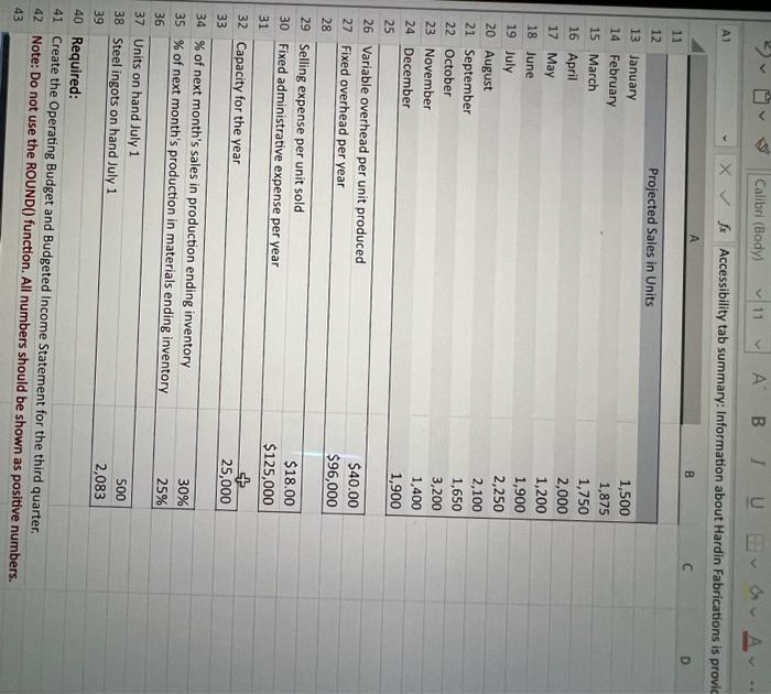 Solved A1 fx Accessibility tab summary: Information about | Chegg.com