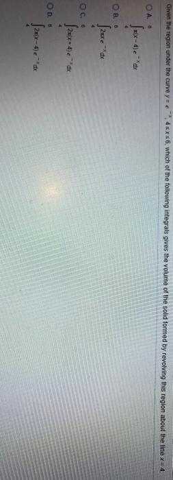 Solved Given the region under the curve y=c 48X6, which of | Chegg.com