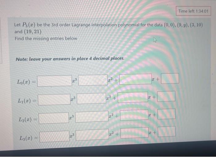 Solved Let P3(x) be the 3rd order Lagrange interpolation | Chegg.com