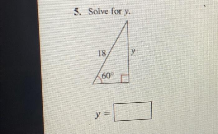 Solved 5. Solve for y. | Chegg.com