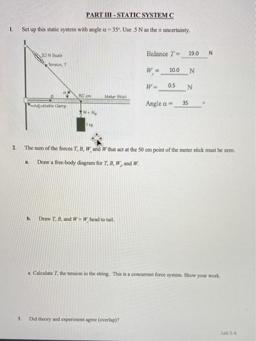 Solved PART III-STATIC SYSTEMC 1. Set up this static system | Chegg.com