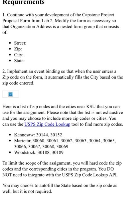 Solved 1. Create a new Angular app, name the app capstone. | Chegg.com