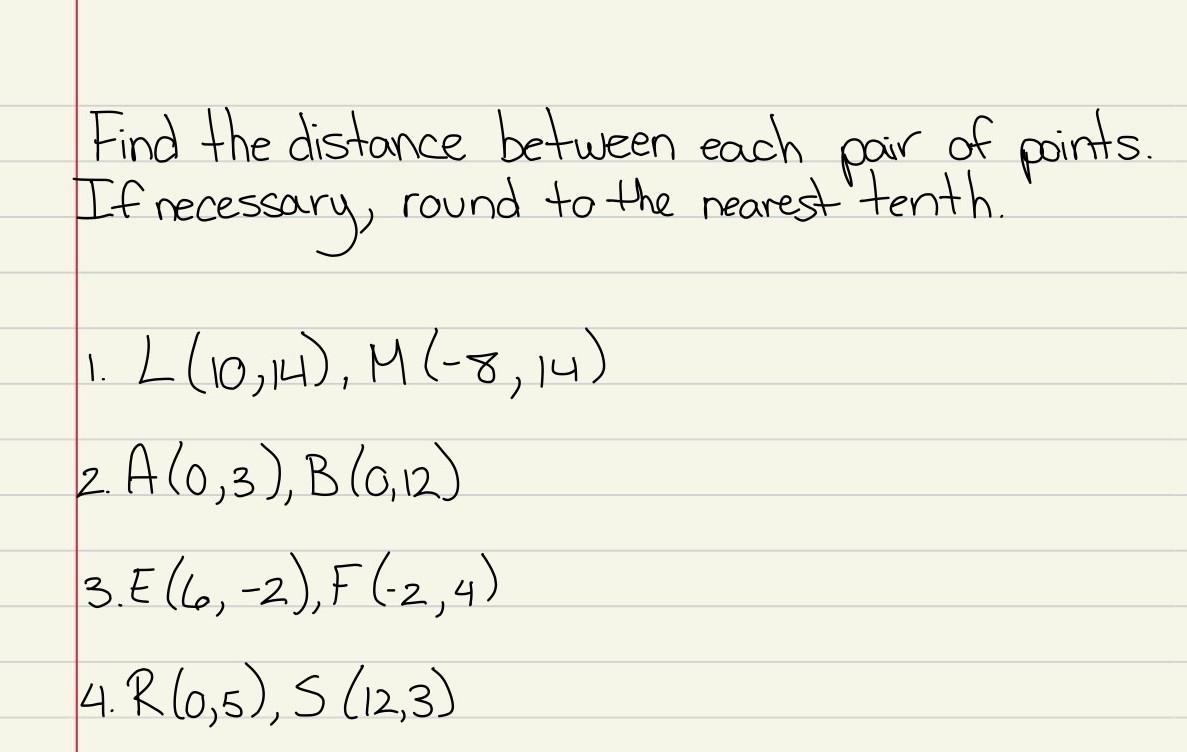 Solved Find the distance between each pair of points. If | Chegg.com