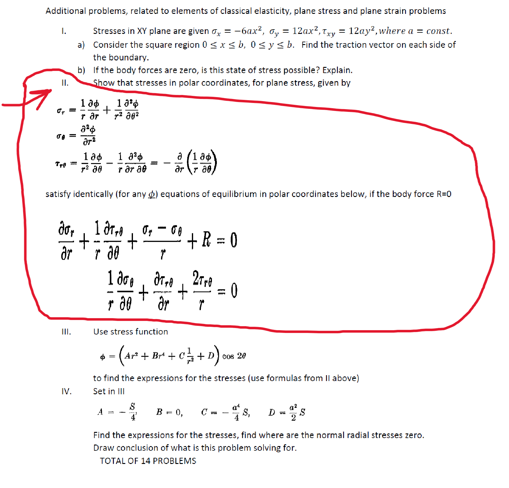Additional Problems Related To Elements Of Classical 