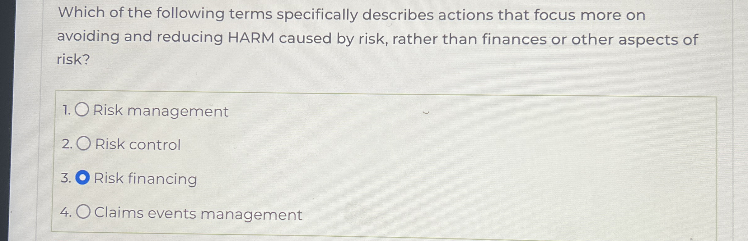 Solved Which of the following terms specifically describes | Chegg.com