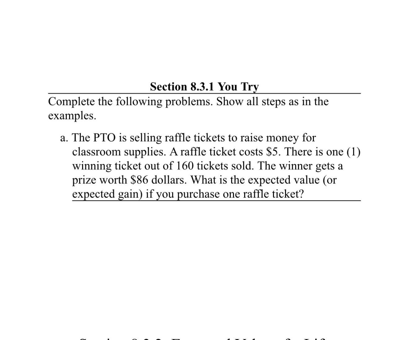 Solved Section 8.3.1 ﻿You TryComplete the following | Chegg.com
