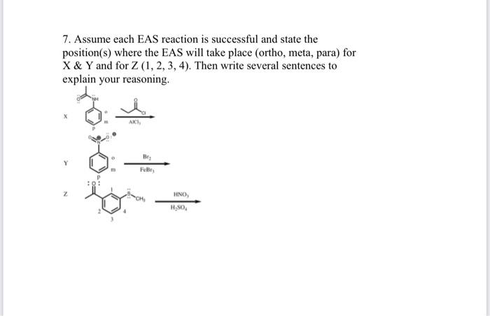 Solved 7. Assume each EAS reaction is successful and state | Chegg.com