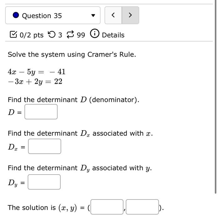 Solved Use the determinant of a matrix to find the area of | Chegg.com