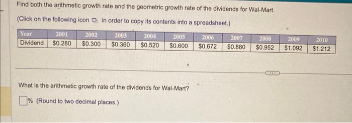 Solved Find both the arithmetic growth rate and the | Chegg.com