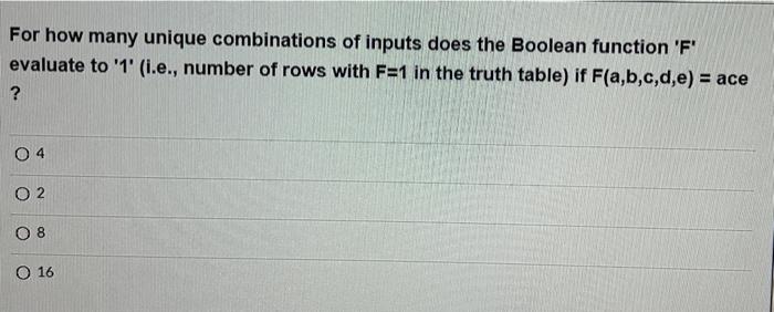 Solved Evaluate the Boolean equation F=ab+c(a+b) (Enter your | Chegg.com