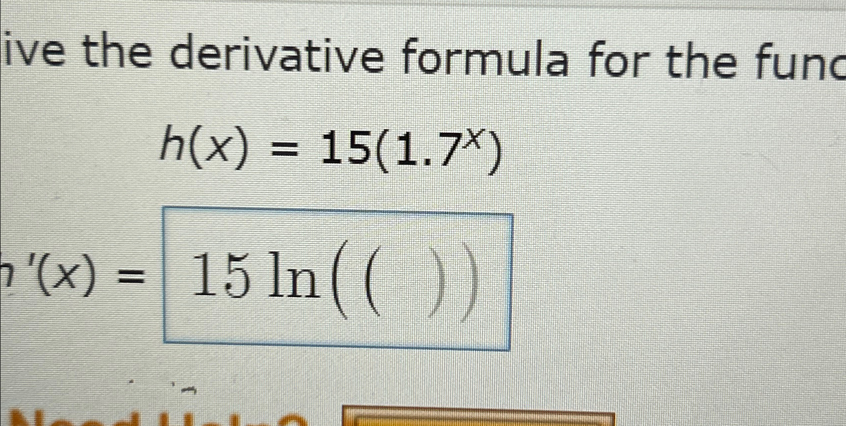 Solved ive the derivative formula for the | Chegg.com