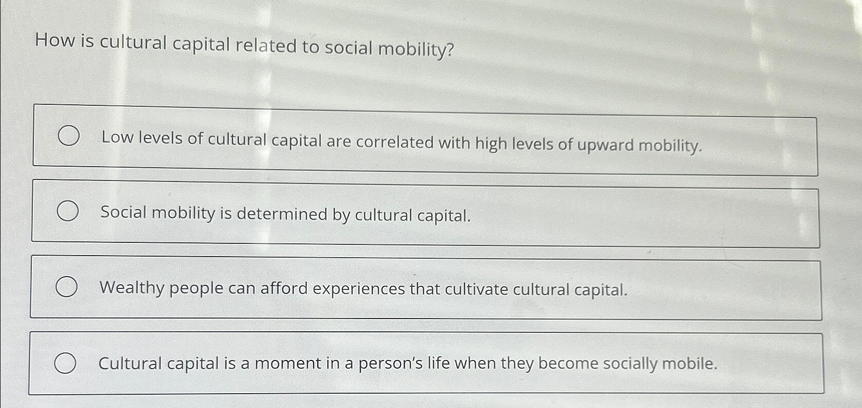 Solved How is cultural capital related to social | Chegg.com