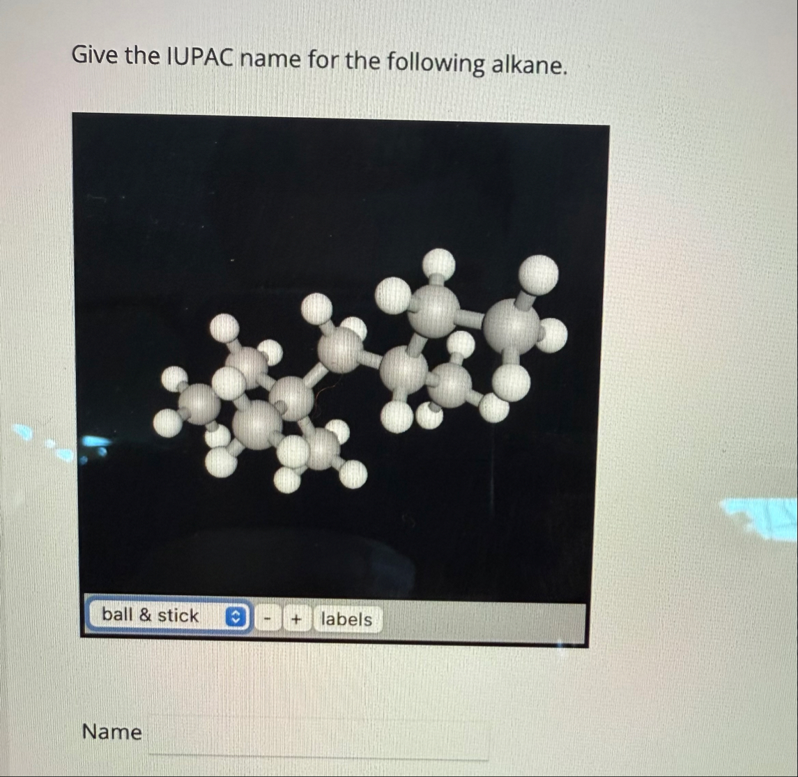 Solved Give the IUPAC name for the following alkane.Name q, | Chegg.com
