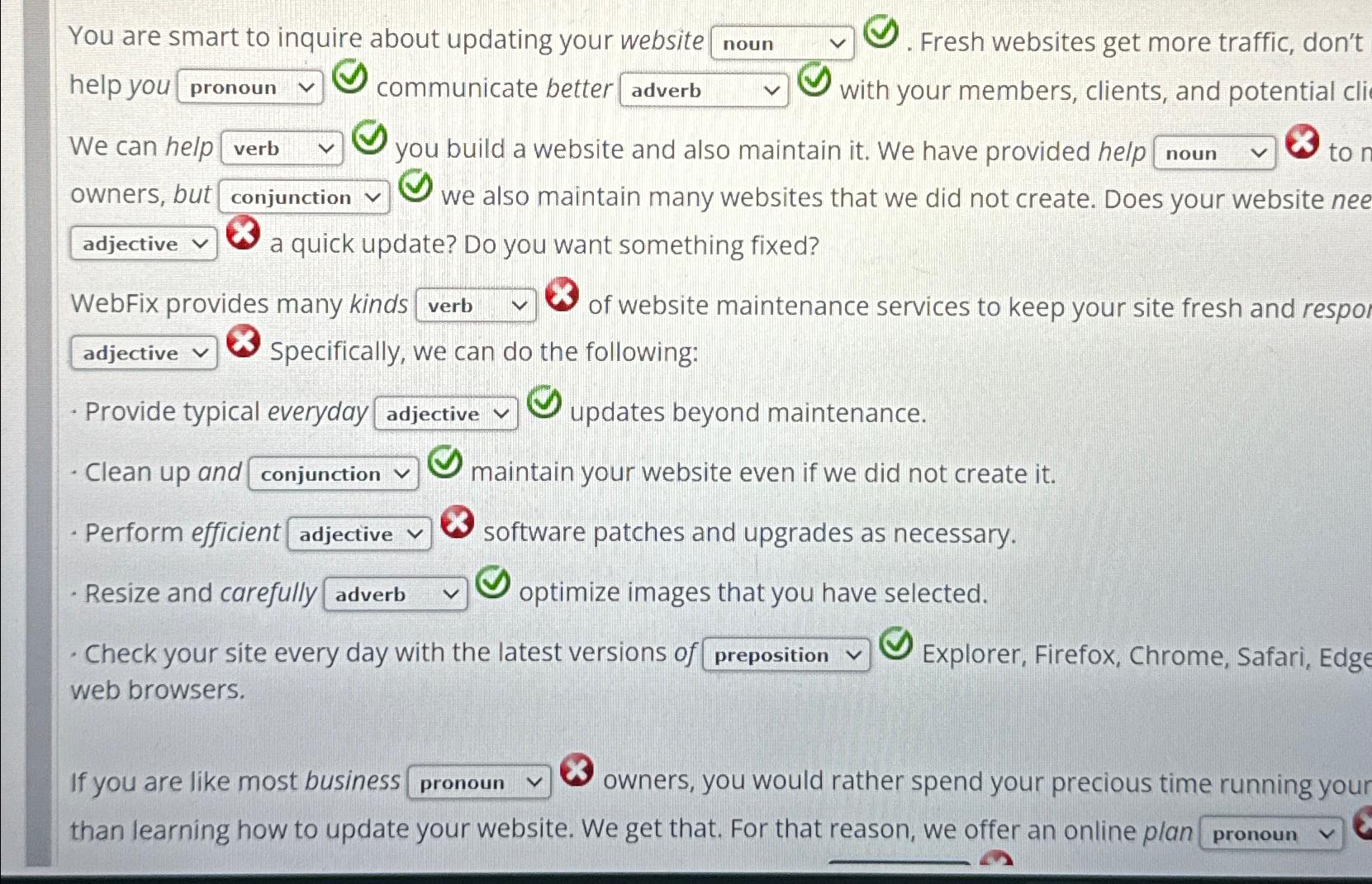 Solved You are smart to inquire about updating your website | Chegg.com