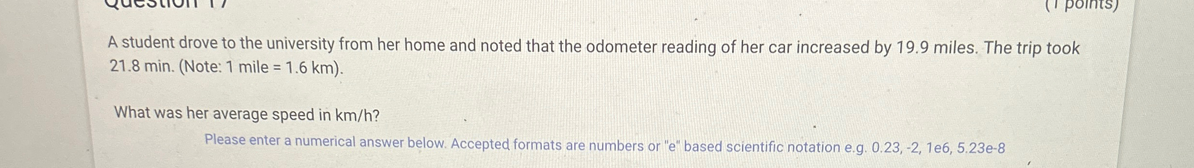 Solved A student drove to the university from her home and | Chegg.com