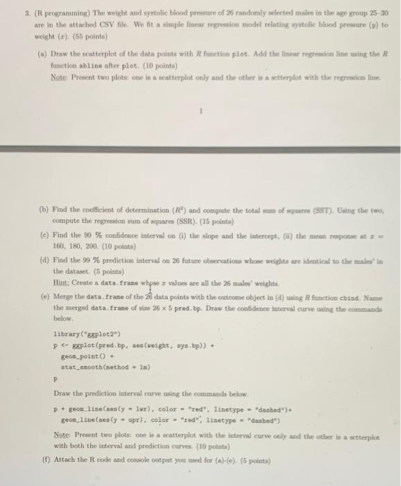 Solve each part in r using rstudio dont copy paste | Chegg.com