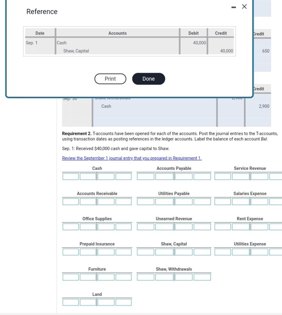 Solved Requirement 2. T-accounts have been opened for each | Chegg.com