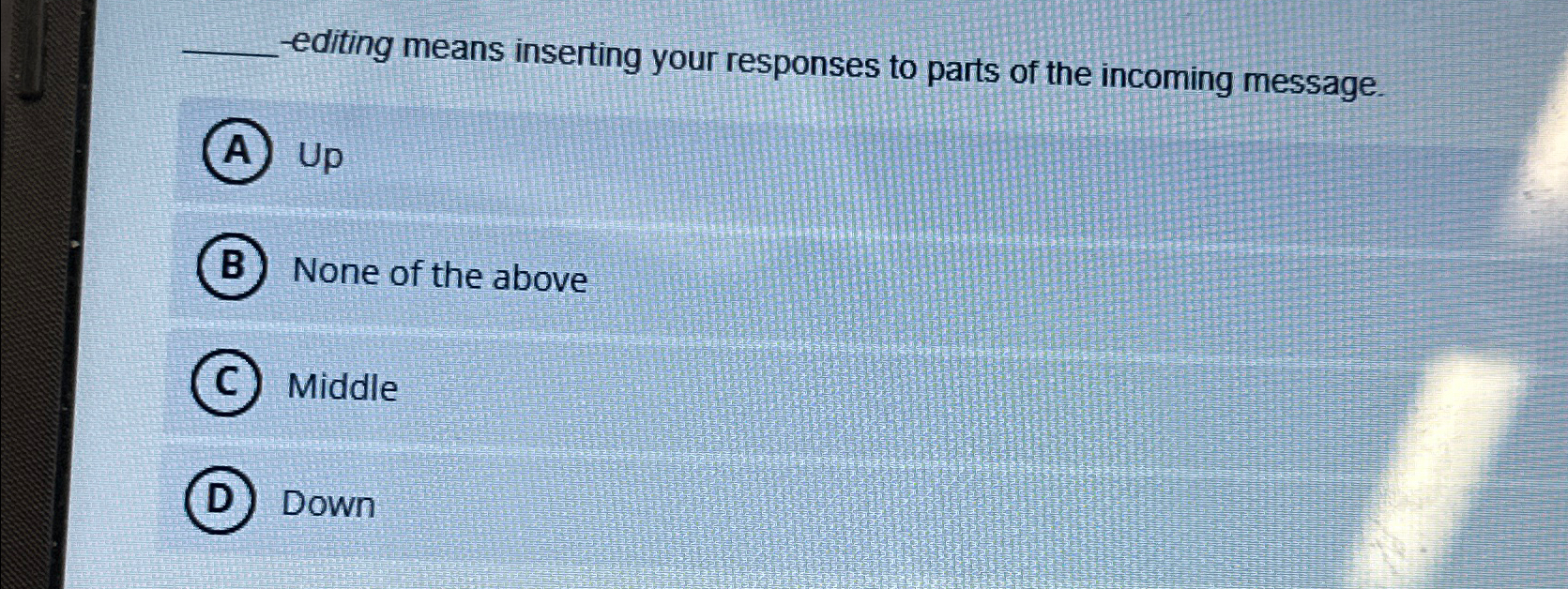 Solved editing means inserting your responses to parts of | Chegg.com