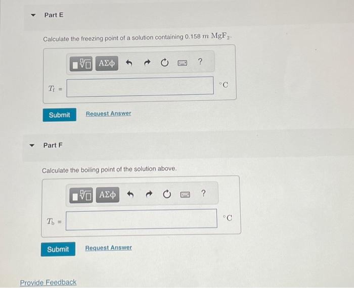 Solved Calculate the freezing point of a solution containing | Chegg.com