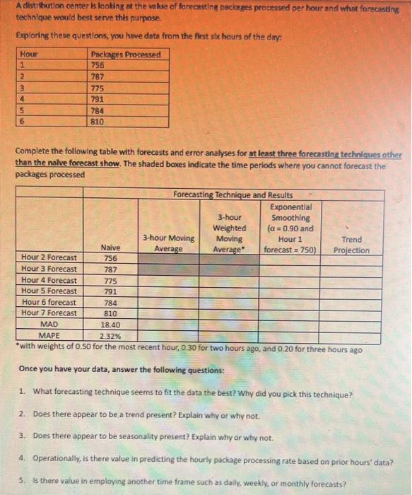 Solved A distilbution center is looling at the value of | Chegg.com