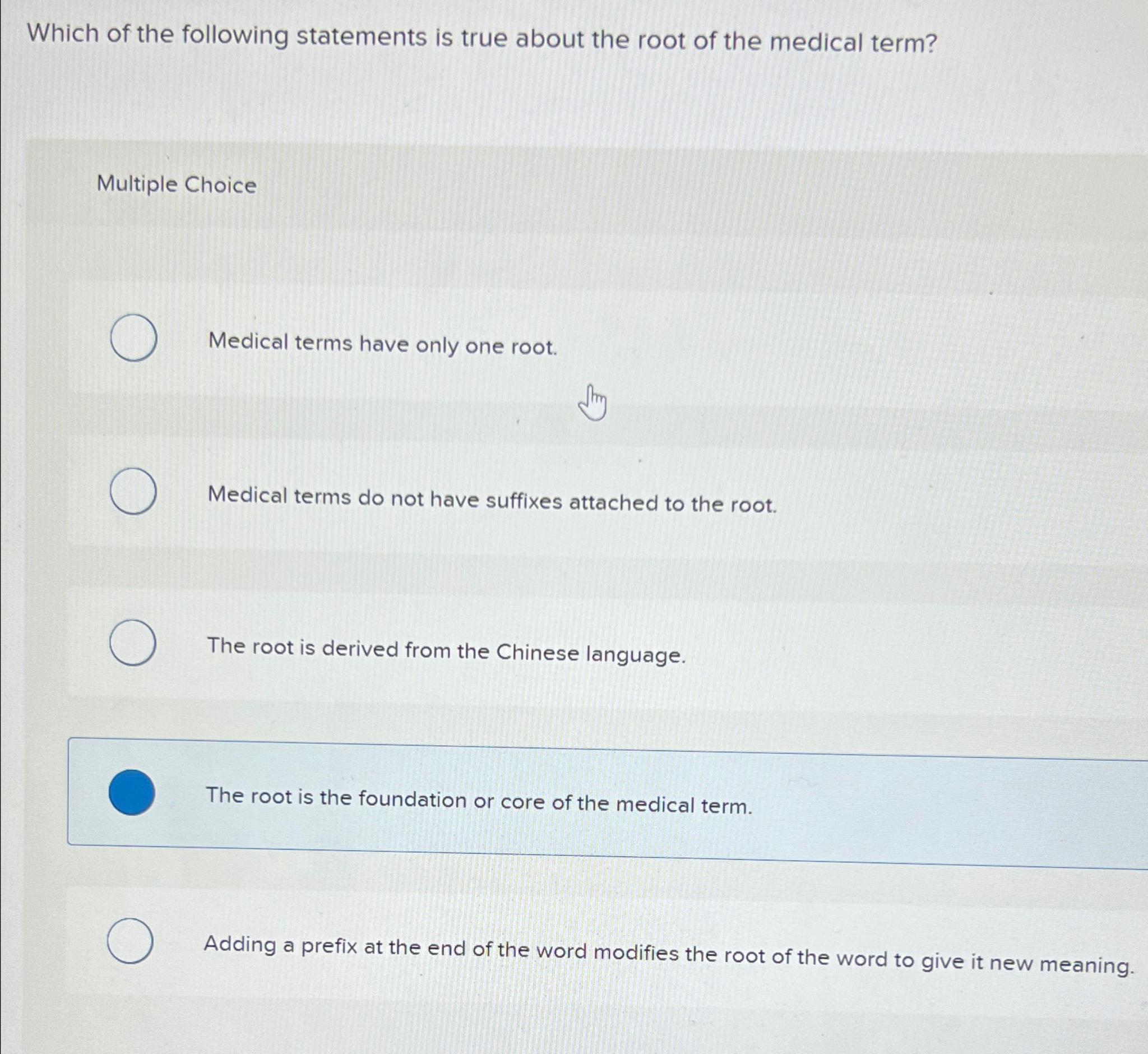 Solved Which of the following statements is true about the | Chegg.com