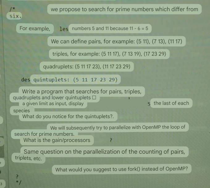 Solved we propose to search for prime numbers which differ | Chegg.com