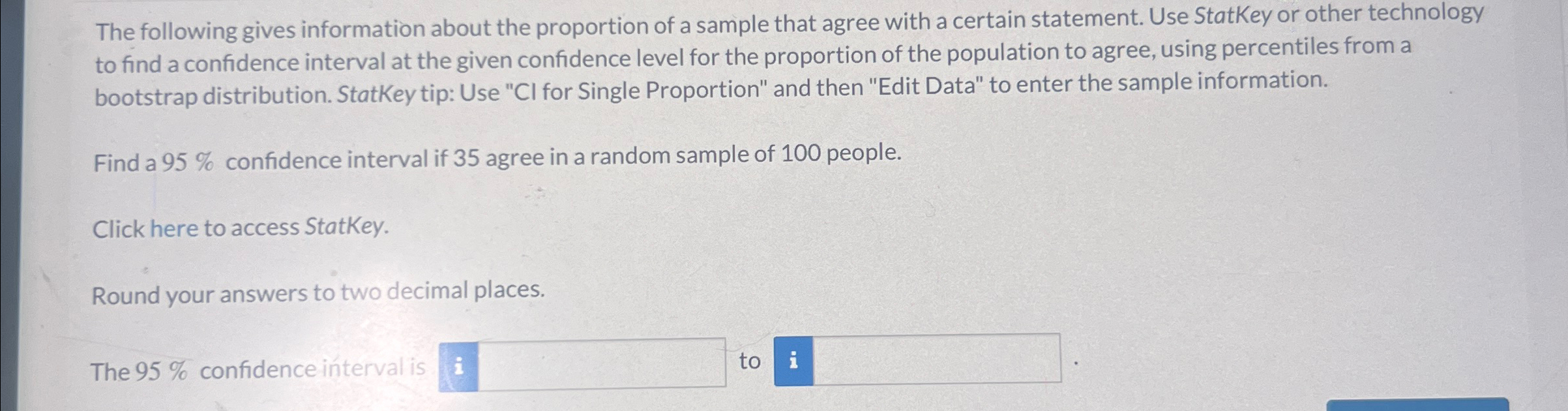 Solved The following gives information about the proportion | Chegg.com