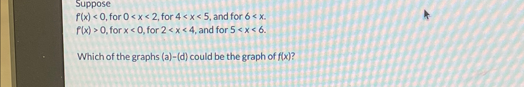 Solved Supposef(x) 0x