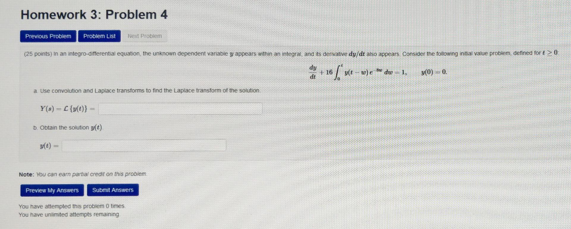 Solved Homework 3 Problem 4 Previous Problem Problem List 6087