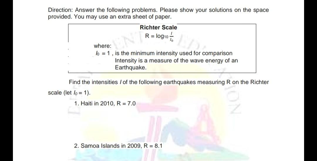 Solved Direction Answer The Following Problems Please Show