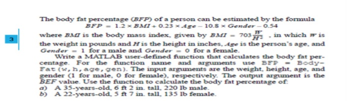 Solved The body fat percentage (BFP) of a person can be | Chegg.com