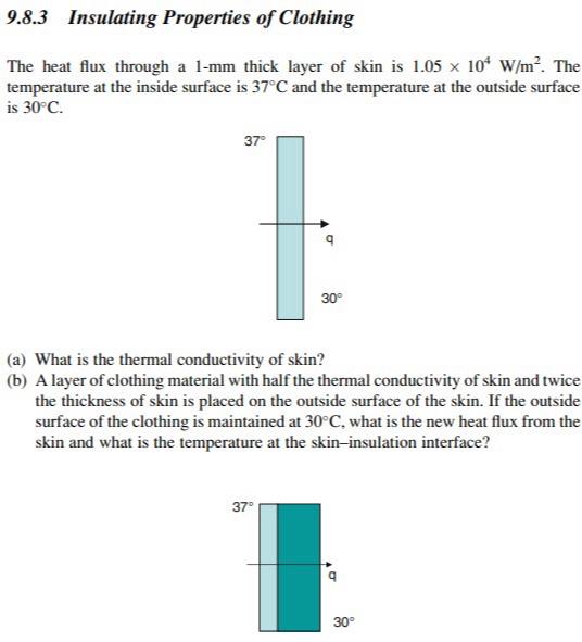 Solved 9.8.3 ﻿Insulating Properties of ClothingThe heat flux | Chegg.com