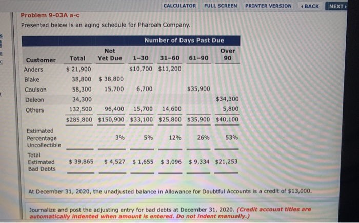 Solved CALCULATOR FULL SCREEN PRINTER VERSION • BACK NEXT | Chegg.com