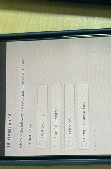 [Solved]: Question 16 Which of the following is a key charac