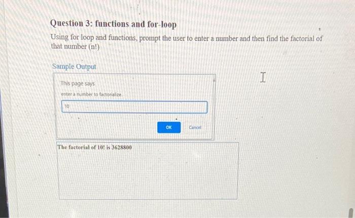 Solved Question 3 Functions And For Loop Using For Loop And