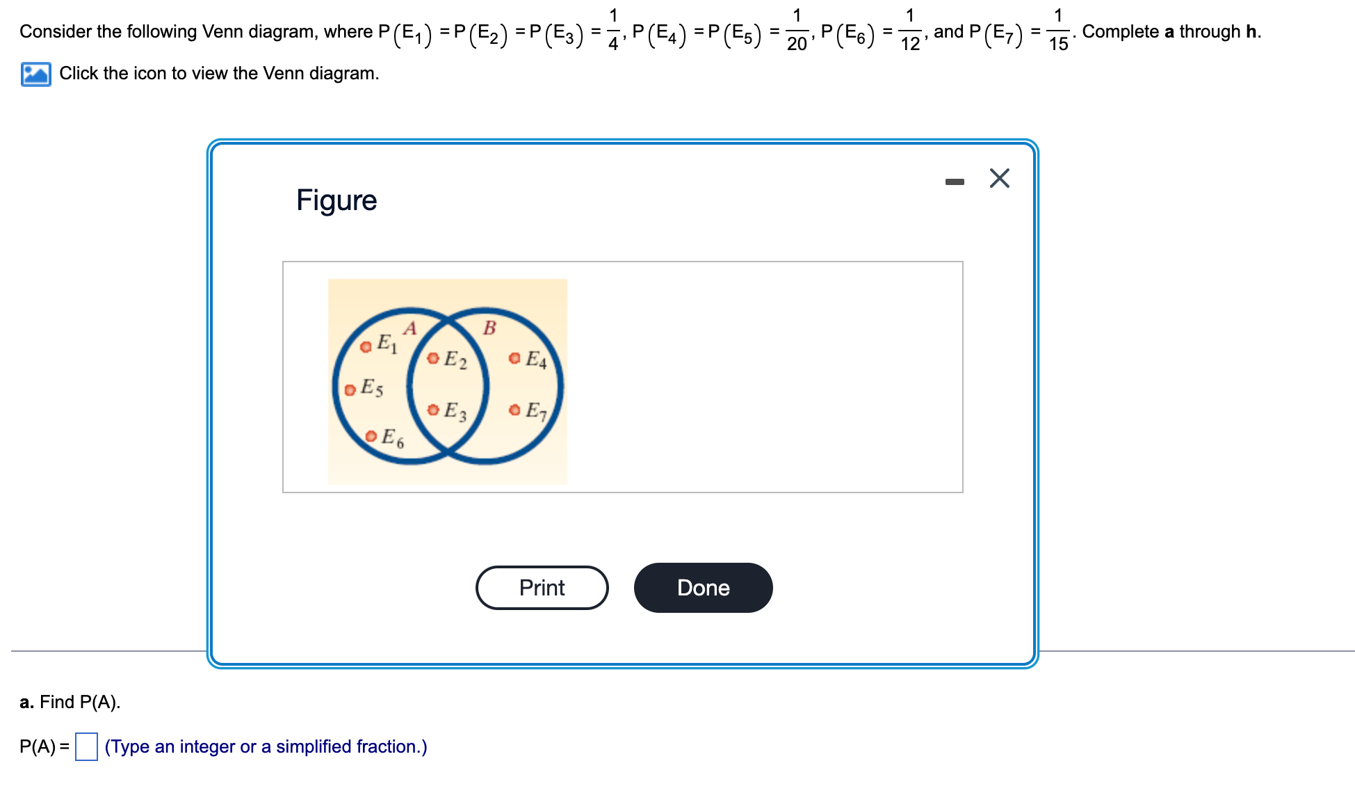 Solved Consider the following Venn diagram, where | Chegg.com