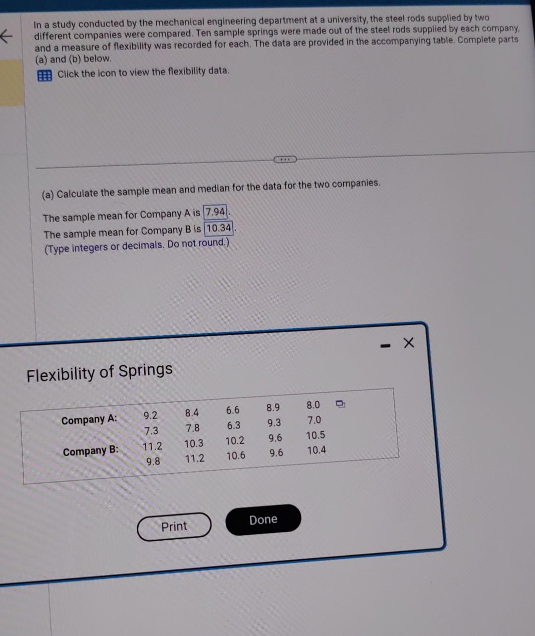 Solved In a study conducted by the mechanical engineering | Chegg.com