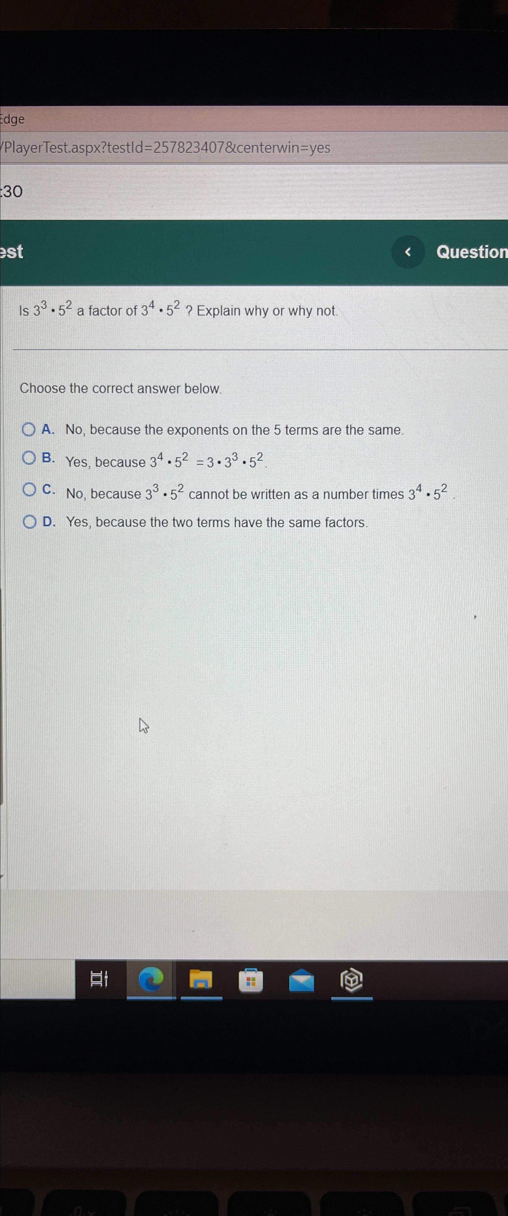Solved PlayerTest.aspx?testld =257823407& centerwin = | Chegg.com