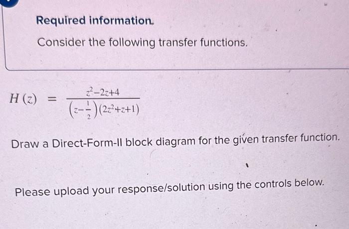 Required information. Consider the following transfer | Chegg.com