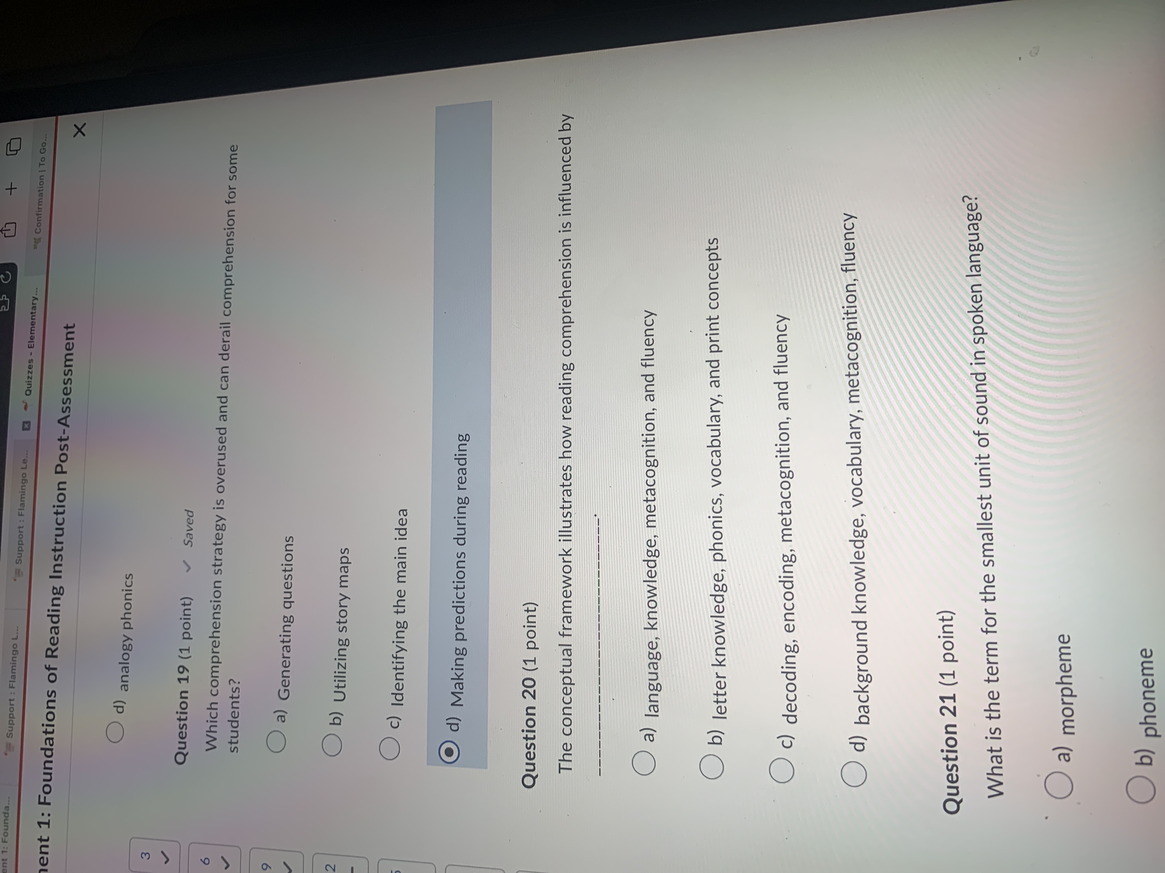 Solved d) ﻿analogy phonicsuestion 19 (1 ﻿point)Which | Chegg.com