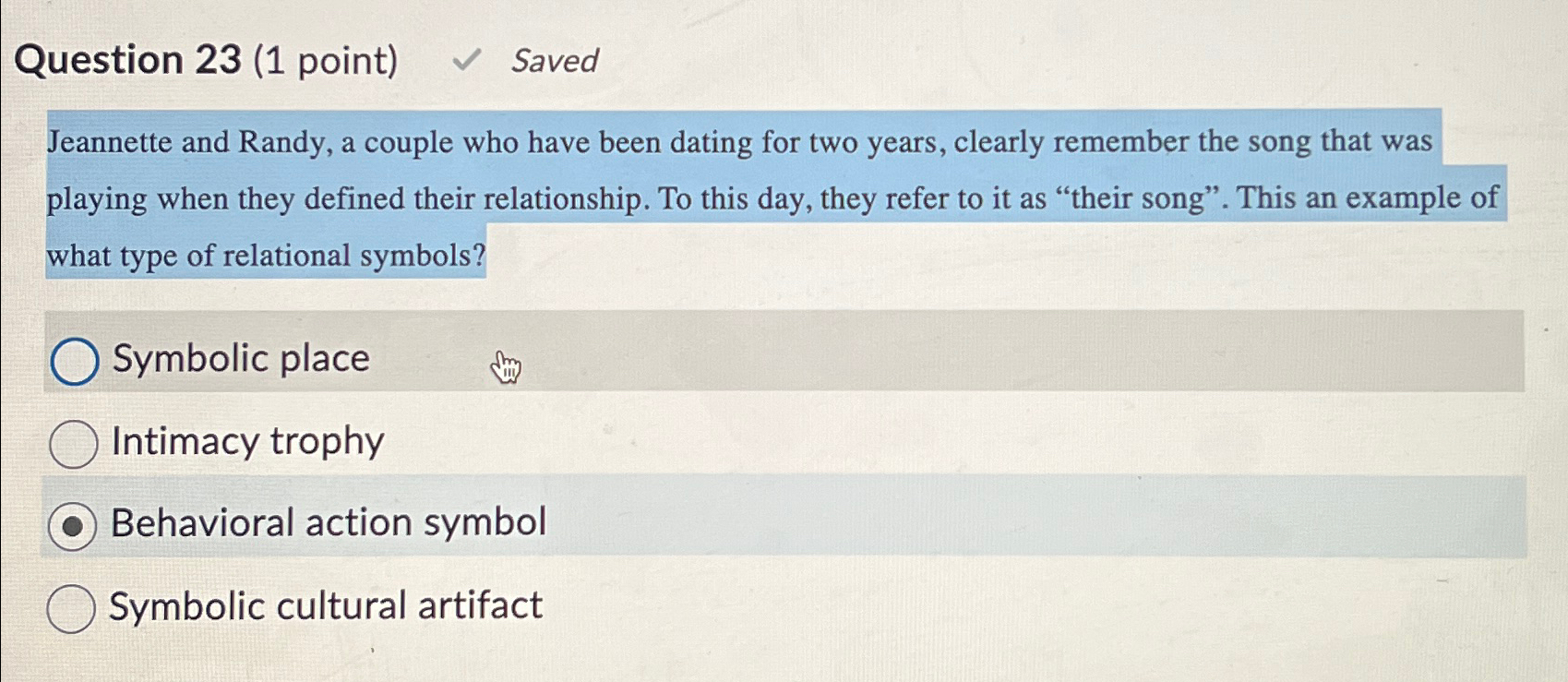 Solved Question 23 (1 ﻿point) ﻿SavedJeannette and Randy, a | Chegg.com