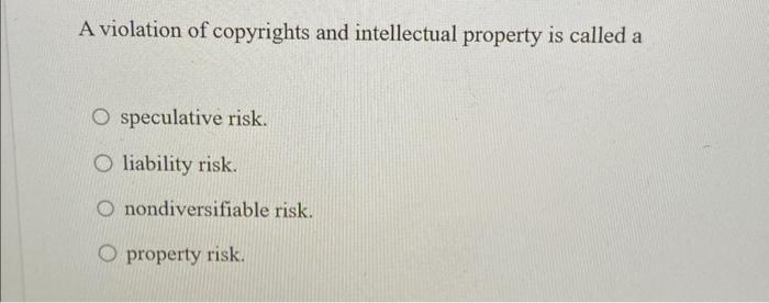 Solved A violation of copyrights and intellectual property | Chegg.com