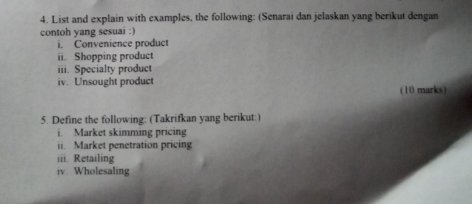 Solved 4. List and explain with examples, the following: | Chegg.com