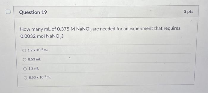 Solved How many \\( \\mathrm{mL} \\) of \\( 0.375 | Chegg.com