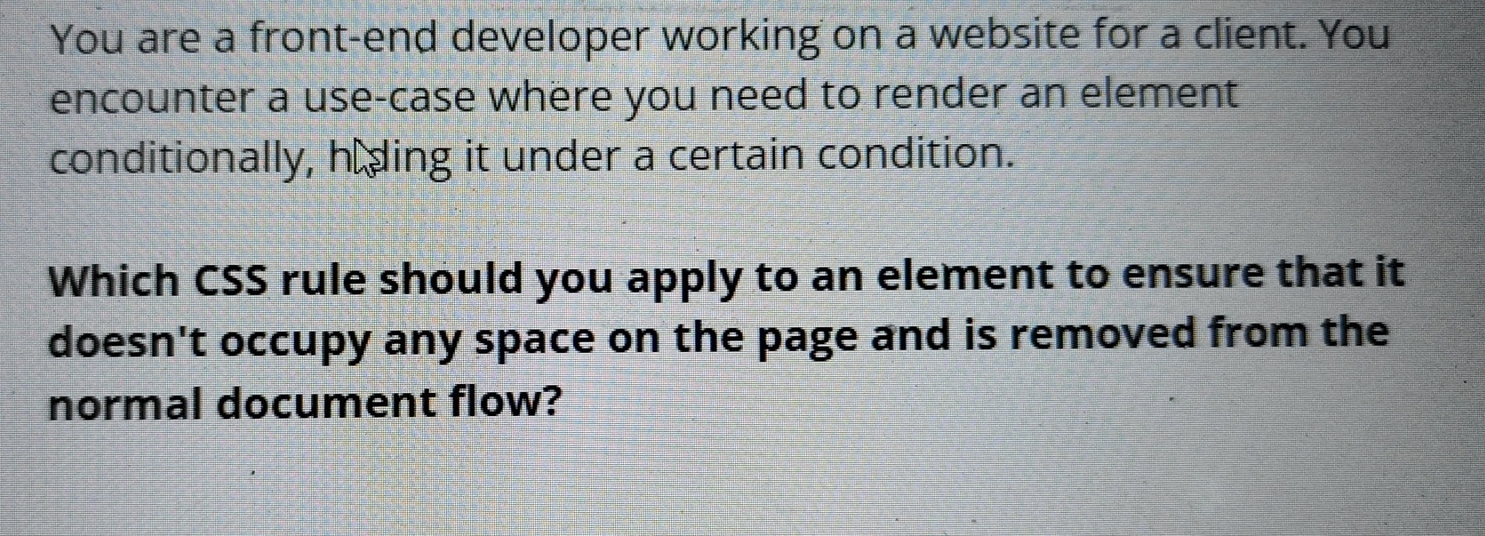 Solved You are a front-end developer working on a website | Chegg.com
